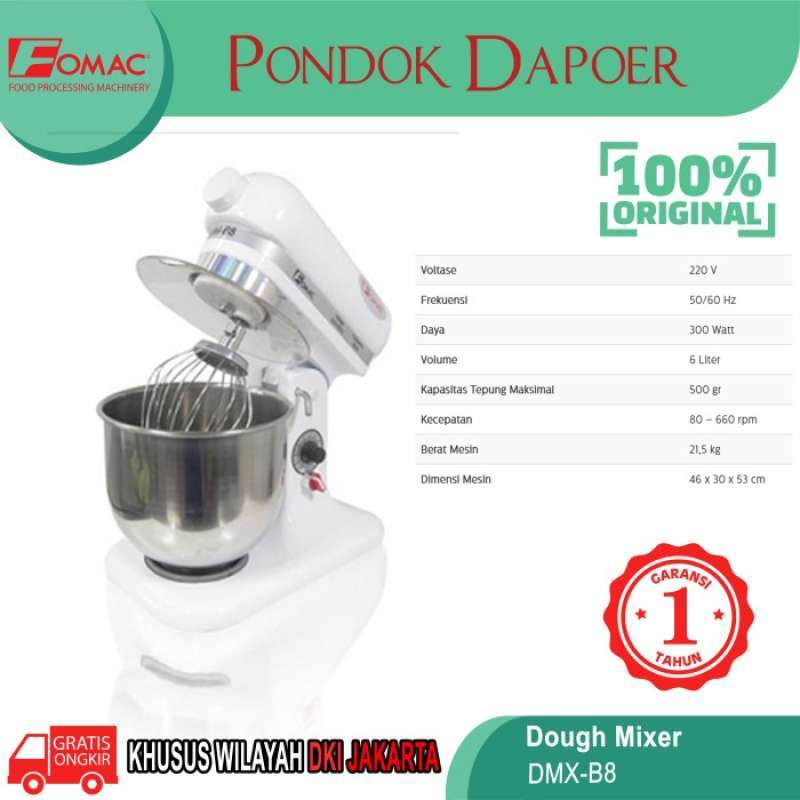 Jual Mesin Pengaduk Adonan Roti Kapasitas 8L DMX-B8 Fomac di Seller ...