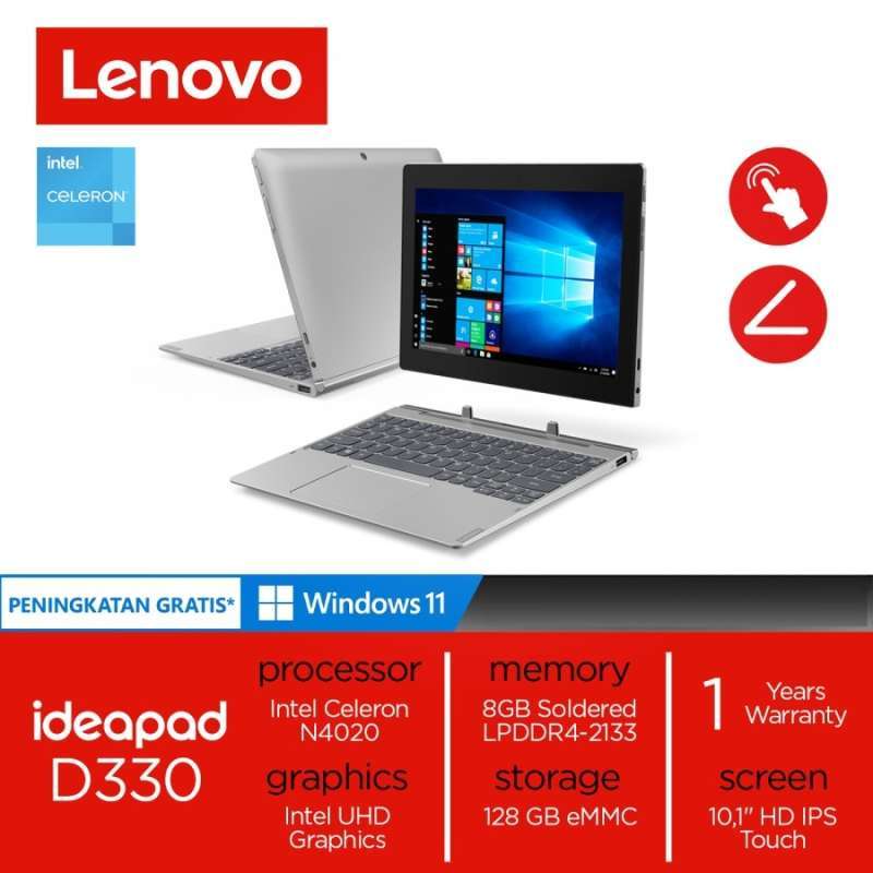 Jual Lenovo Ideapad D330-10IGL 0MID N4020 ram 8GB 128GB 10 Touch 2in1 ...