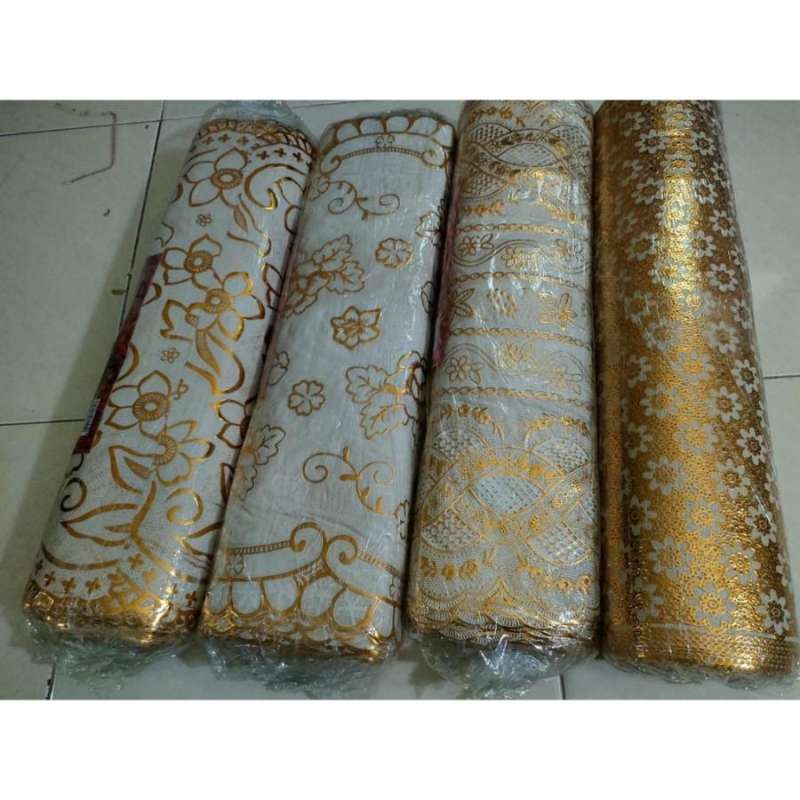 Jual Taplak meja tamu meteran,bahan PVC warna gold di Seller ...