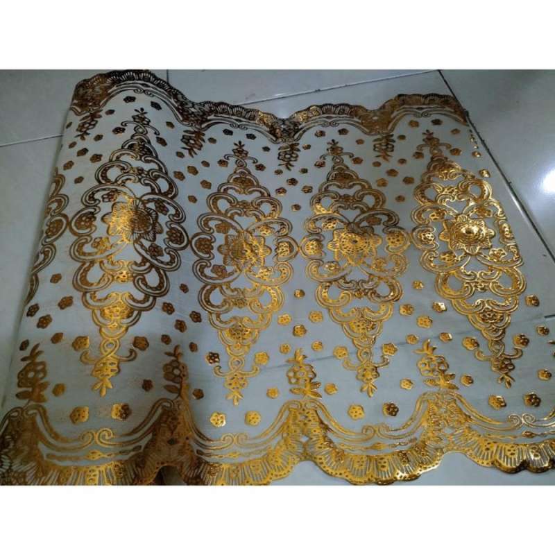 Jual Taplak meja tamu meteran,bahan PVC warna gold di Seller ...