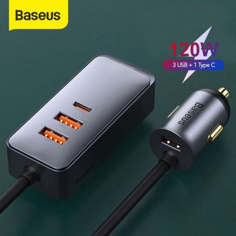 Jual BASEUS Car Charger Adaptor Mobil 120W 4 Port Output Fast Charging ...
