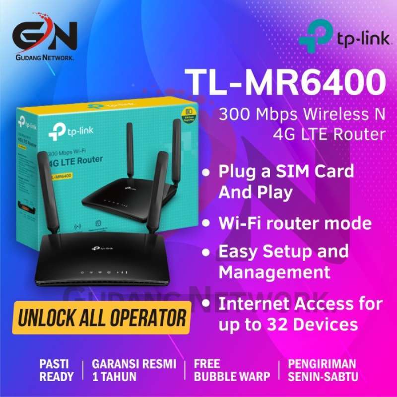 Promo Tplink Sim Card Gsm 3G/4G Router, Tl-Mr6400, Mr6400 Diskon 10% di ...