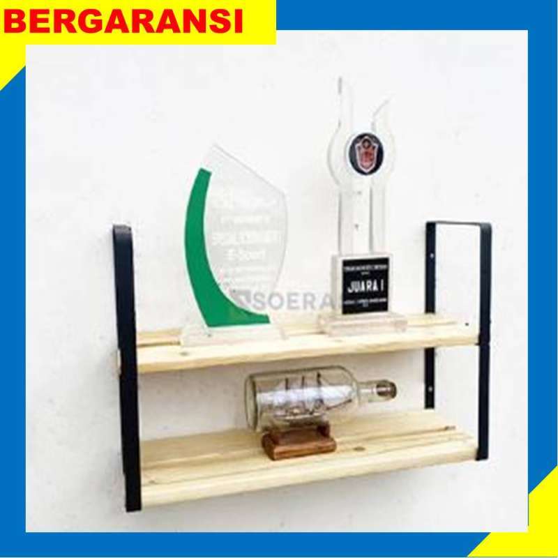 Jual Rak dinding susun lebar besi dan kayu penyimpanan minimalis ...