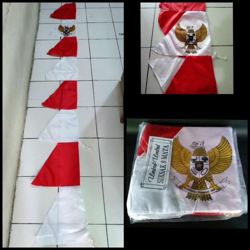 Jual Bendera Umbul Umbul Merah Putih Sablon Garuda Model Zigzag 8 Mata di Seller Bharata Jakarta ...