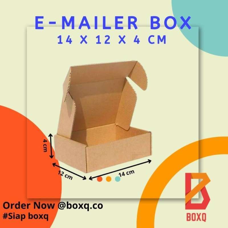 Jual BOX / KARDUS COKLAT PACKING POLOS E-MAILER / PIZZA UK. 14x12x4CM ...