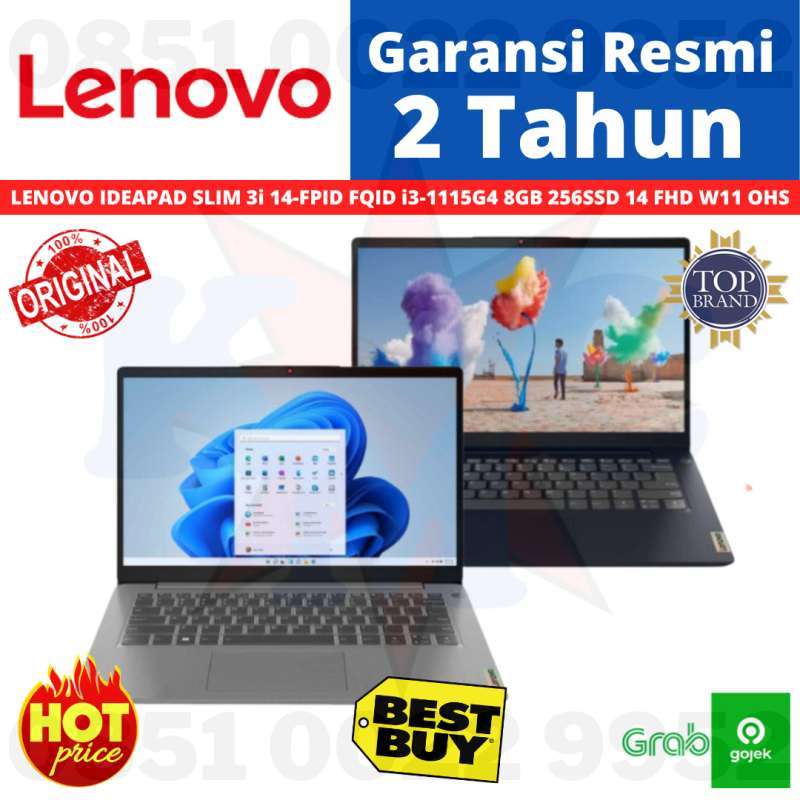 Promo LENOVO IDEAPAD SLIM 3i 14 FPID FQID I3 1115G4 8GB 256GB 14 FHD ...