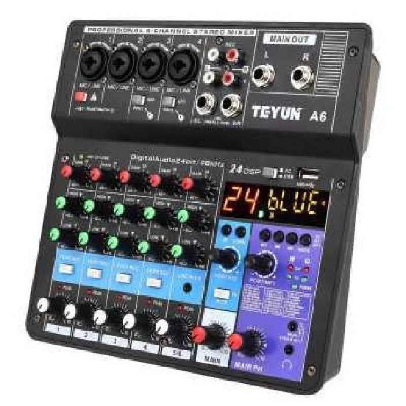 Jual Wireless Mixing Console Mixer 6 Channel Phantom Power 48v - A6 Di ...