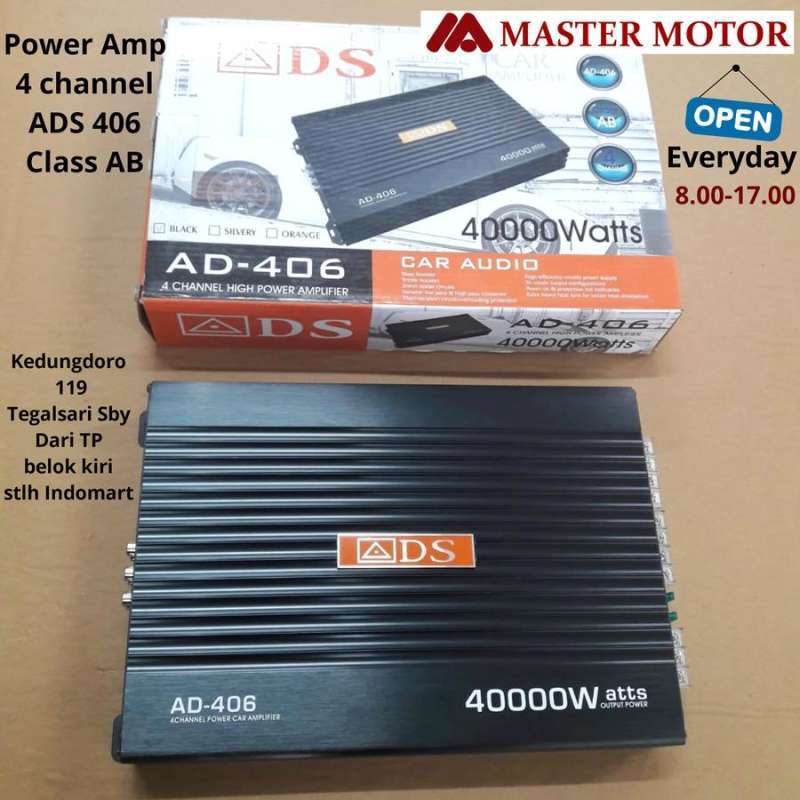 Jual Power Amplifier ADS 406 4 channel Class AB Power Amp Ampli 2 ohm ...