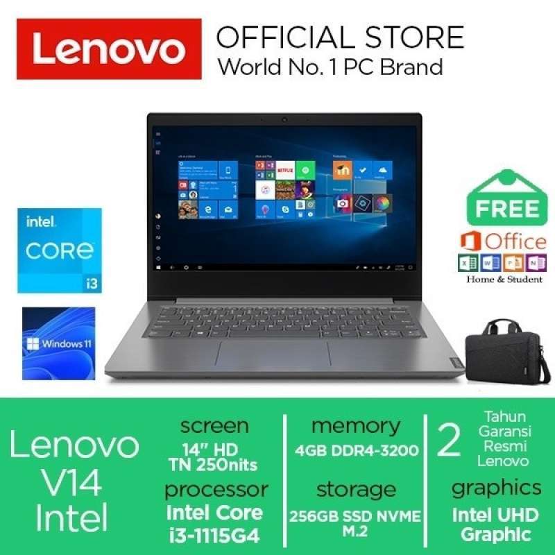 Jual Laptop Lenovo V14 G2 I3 1115g4 256gb Ssd 4gb Win11 Ohs Upgrade