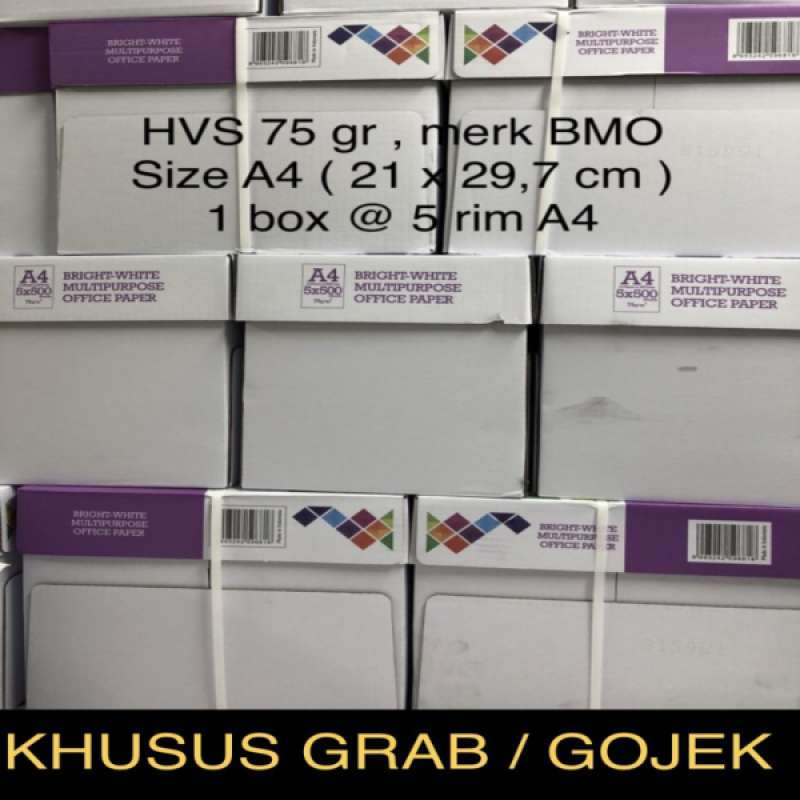 Promo Hvs A4 75 Gr Merk Bmo ( Box ) Khusus Grab / Gojek Diskon 15% di ...
