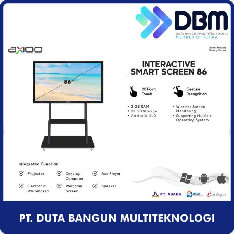 Jual AXIOO Interactive Flat Panel Display Monitor Touchscreen 86 Inch ...