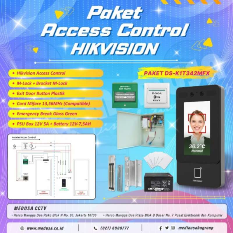 Promo Paket Lengkap Access Control Hik Ds-K1T342Mfx Bisa Face Card Finnger Diskon 14% di Seller ...