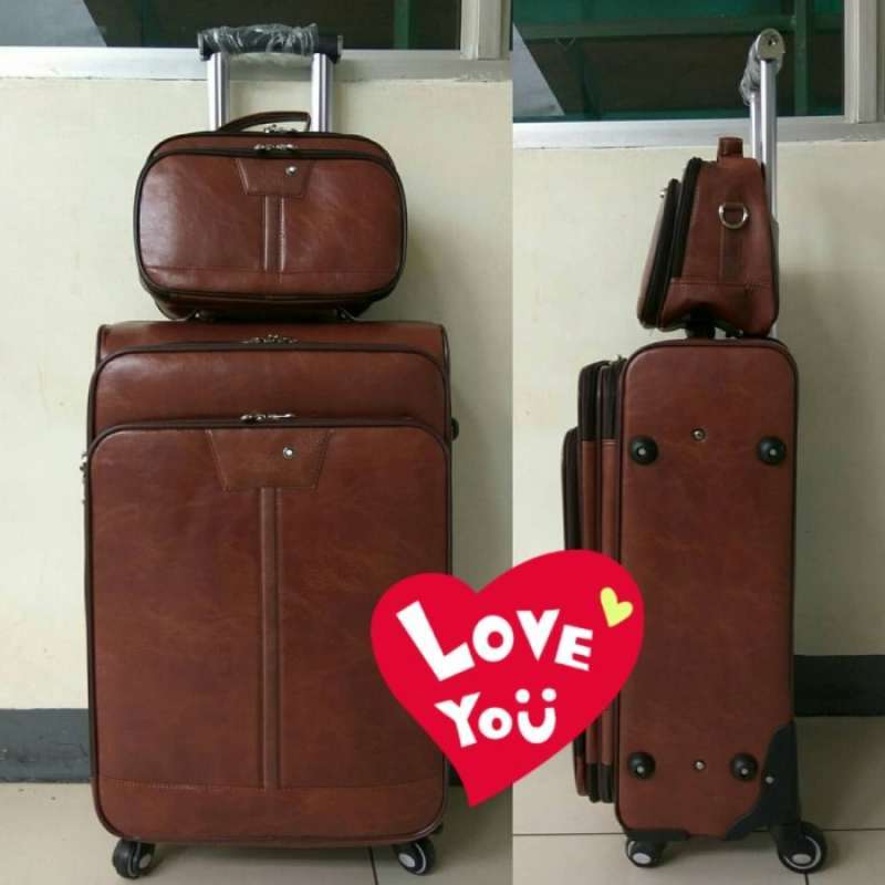 Jual Koper Mountblnc Kulit Premium Ukuran 20 Inch Plus Sling Bag ...