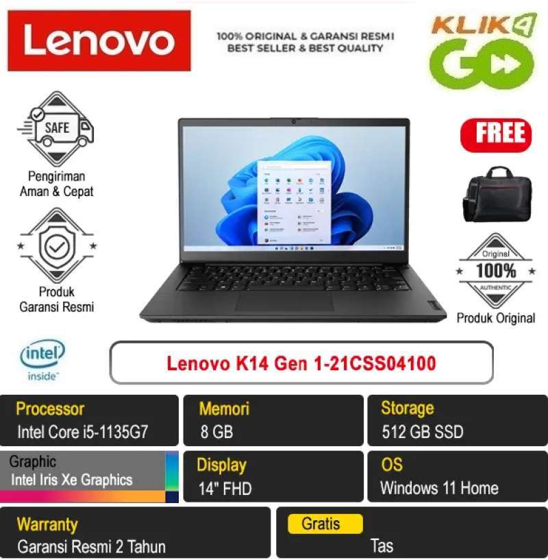 Jual Lenovo K14 Gen 1 - I5-1135g7 - Ram 8gb - 512gb Ssd - 14 Inch Fhd Tn - Win 11 Home (no Ohs ...
