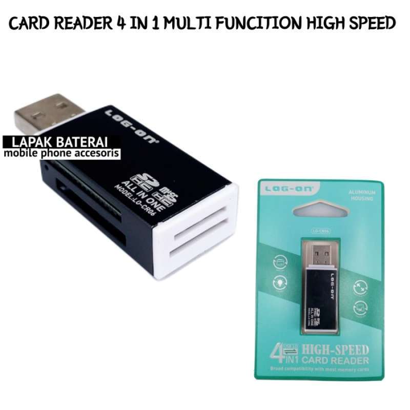 Promo LOG ON LO-CR06 Card Reader 4 in 1 Multi Function High Speed data ...