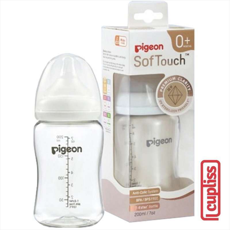 Jual PIGEON T-Ester Wide Neck 200ml 300ml Bottle Peristaltic Botol Susu - 200ml White di Seller ...