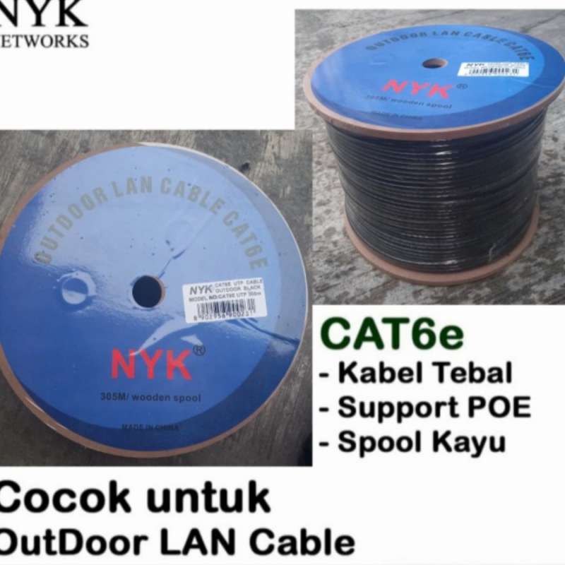 Jual Kabel lan roll 305m Nyk Outdoor cat 6e utp - Cable lan rj45 nyk cat6 di Seller KLIK ACC ...