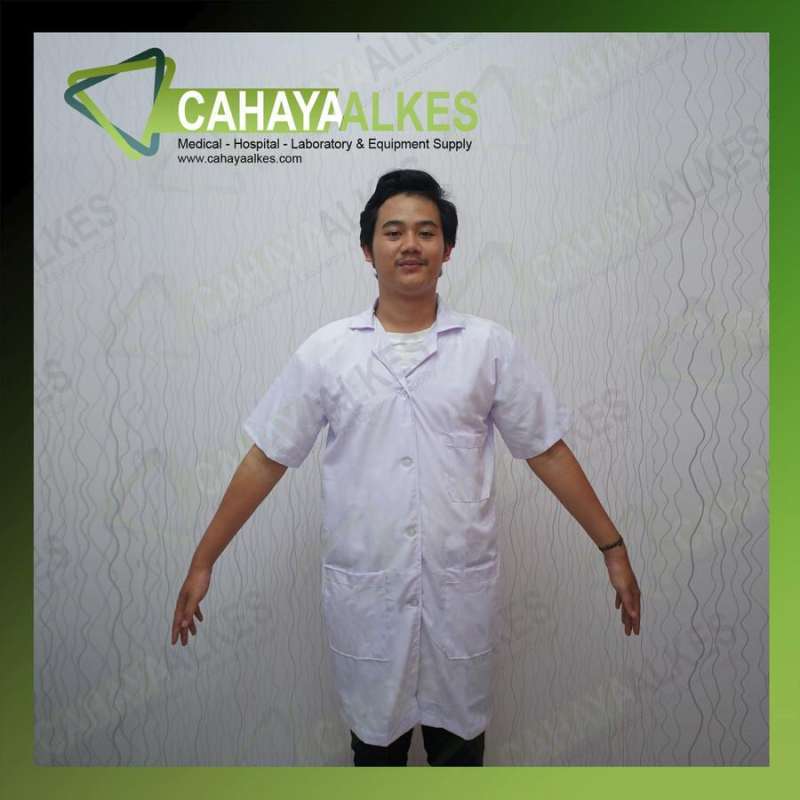 Jual Jas Laboratorium Lengan Pendek | Baju Seragam Lab Ukuran ( S M L ...
