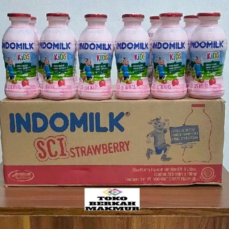 Jual Susu Indomilk Kids Botol 190 Ml Rasa Stroberi (24 Pcs / Dus) Di Seller Toko Berkah Makmur ...