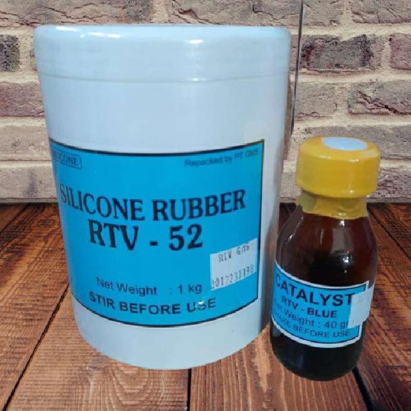 Jual SILICONE RUBBER RTV 52 - BAHAN BAKU MOLDING ORIGINAL 1KG - Biru di ...