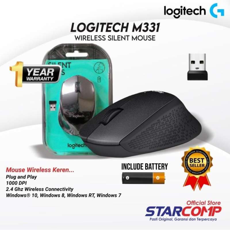 Jual Mouse Logitech M331 Silent Plus Wireless Original - Biru di Seller ...