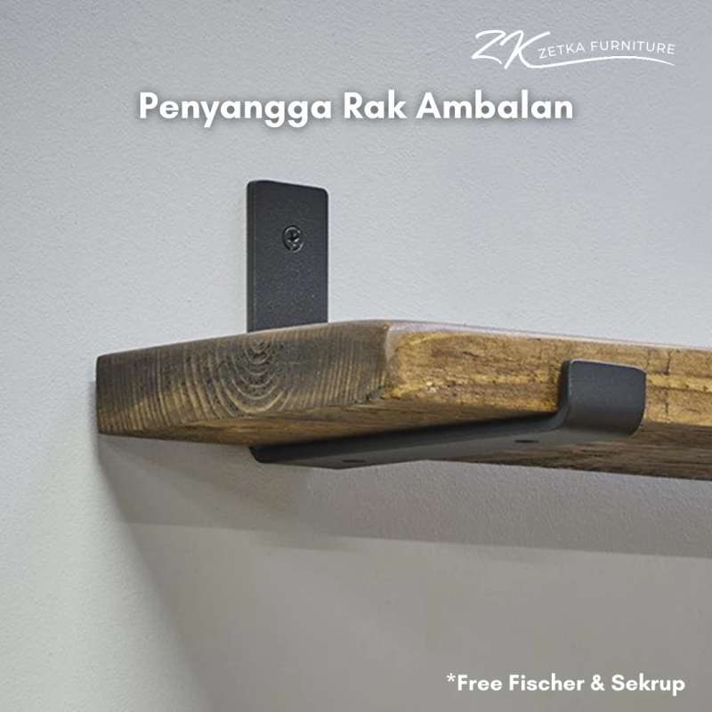 Jual Braket Besi Penyangga Ambalan Rak Buku Siku (1 Pcs) - 10 X 25 Cm ...