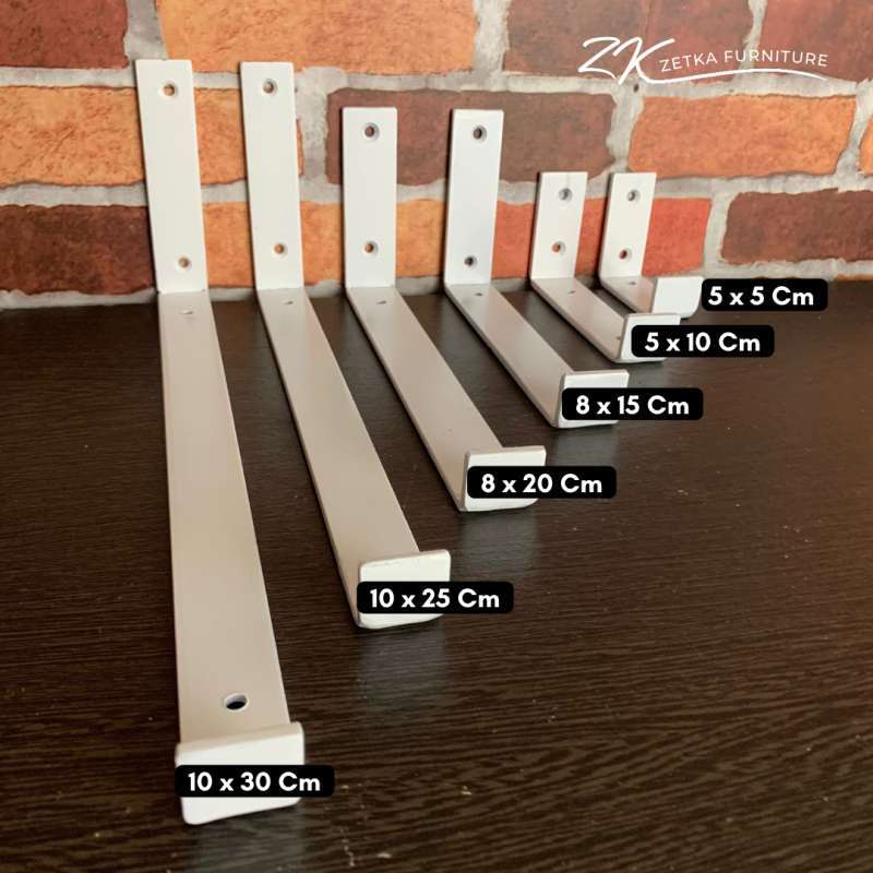 Jual Braket Besi Penyangga Ambalan Rak Buku Siku (1 Pcs) - 10 X 25 Cm ...