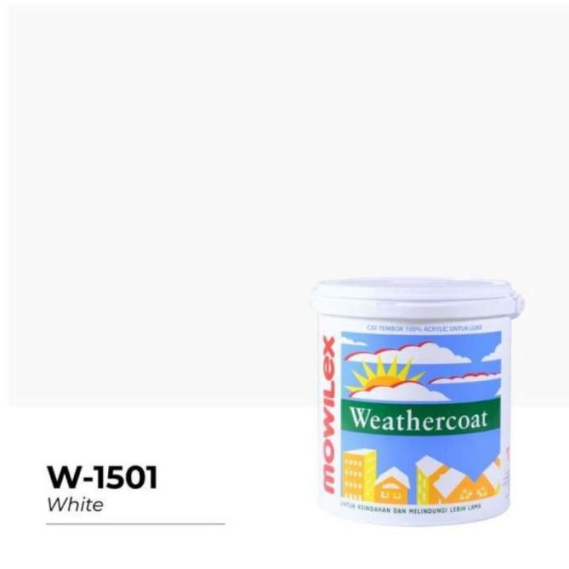Promo Cat Tembok Eksterior Mowilex Weathercoat Warna Putih 1501 Ukuran