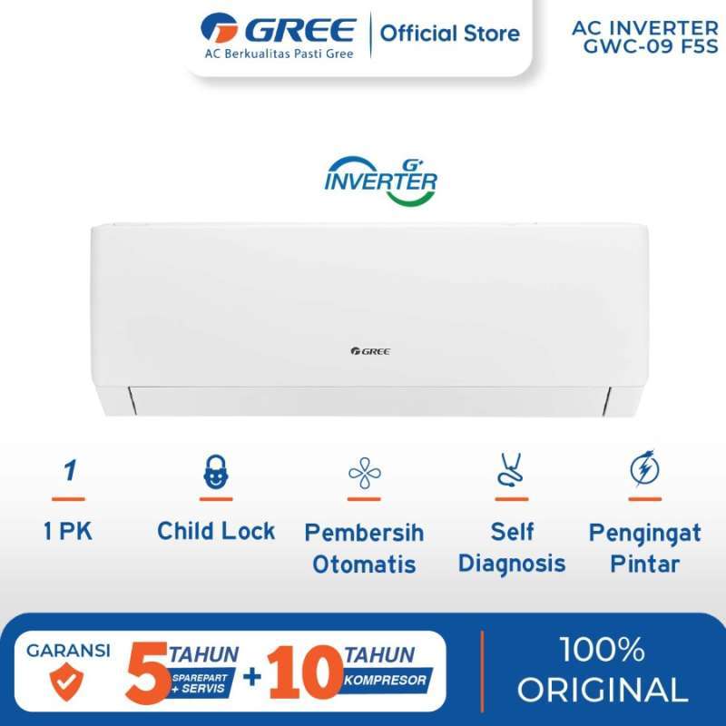 Promo Ac Gree 1 Pk Inverter Gwc-09f5s With Automatic Smart Cleaning ...