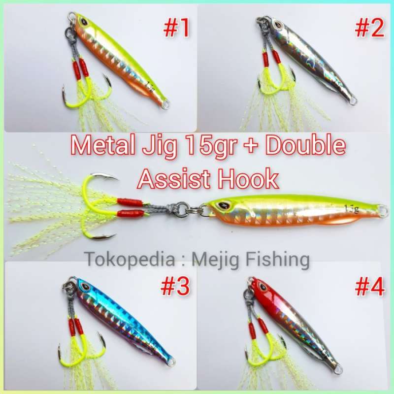 Promo Metal Jig 15gr Drag Metal Cast Slim Lengkap Dengan Double Assist Hook Diskon 50% Di Seller ...