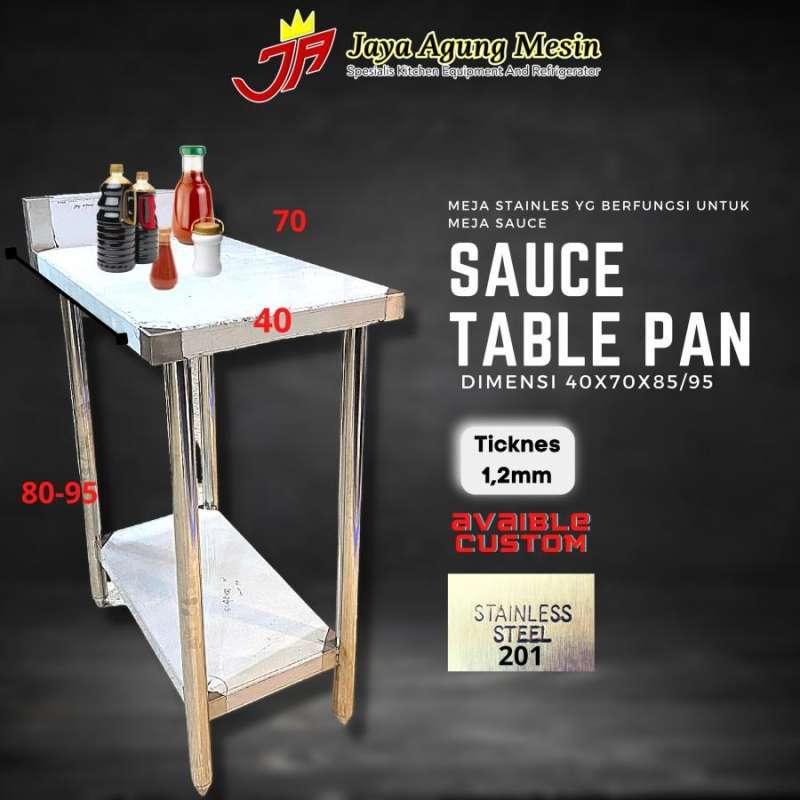 Jual Meja Sauce pan/ Sauce Table with back splash Stanlies Steel di ...