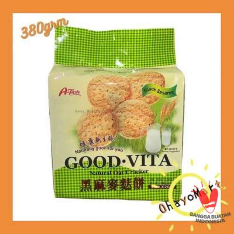 Jual Ataste Good Vita Black Sesame Cracker Oat/ Biskuit Cracker Sesame ...
