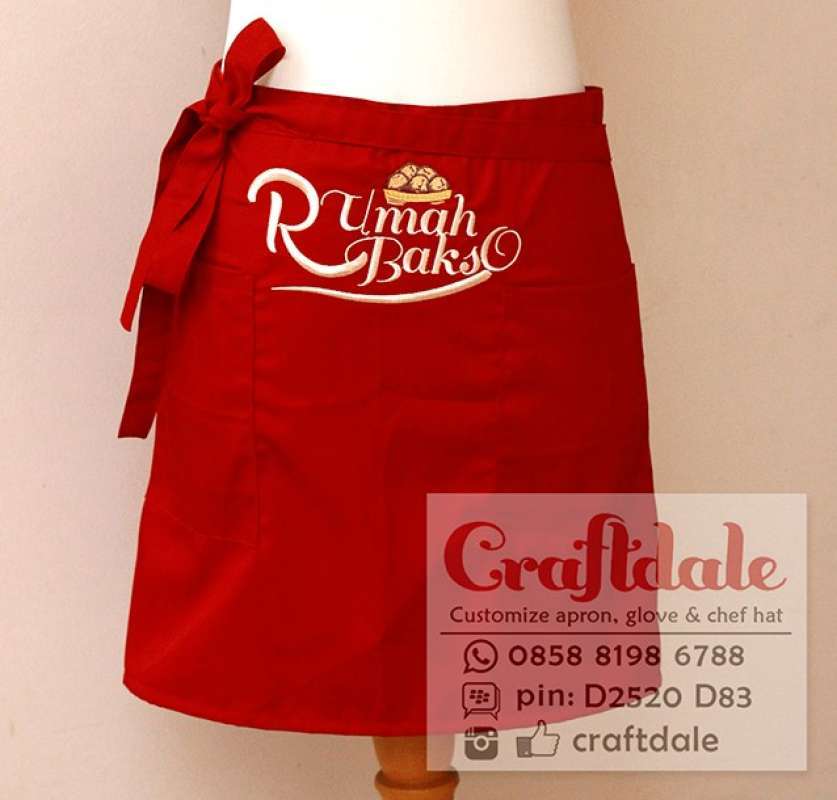 Promo Celemek/Apron Half Body + Bordir Nama Diskon 33% di Seller Rinada ...