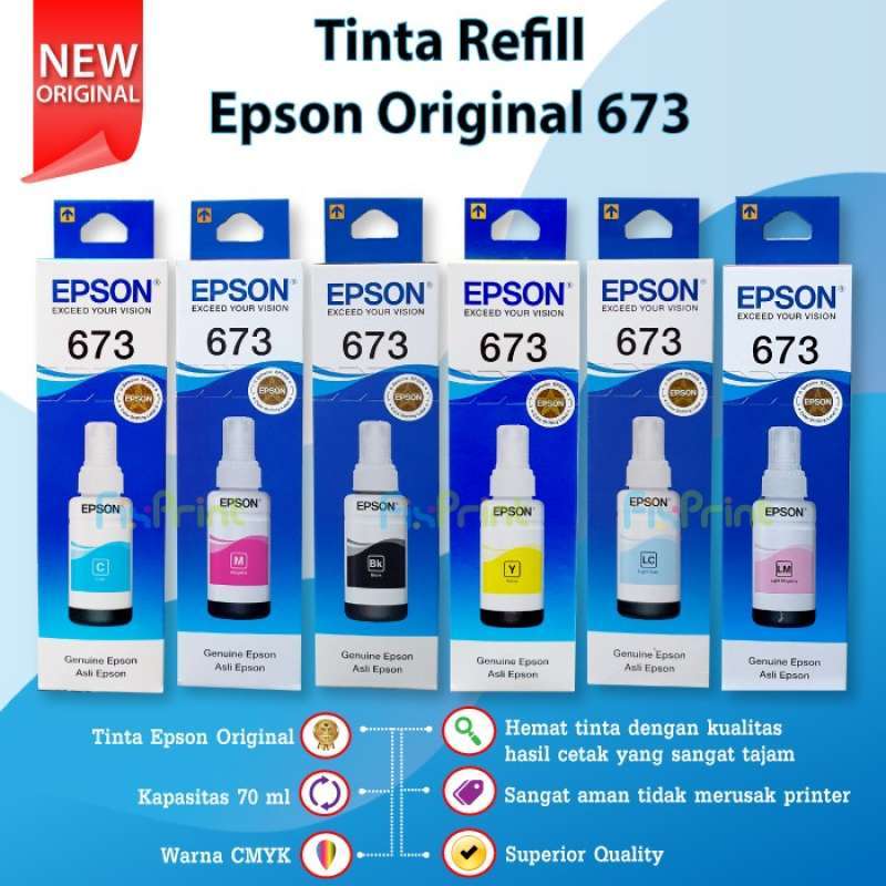 Promo Tinta Epson 673 T673 Original Tinta Printer Epson L800 L805 L850 L1800 - Merah Muda Diskon ...