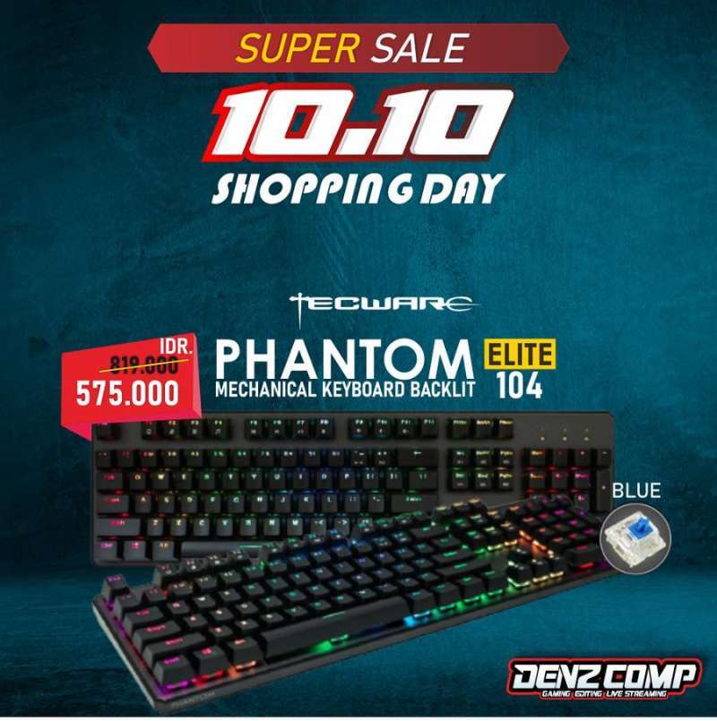 Jual Tecware Phantom 104 Rgb - Gaming Keyboard - Gateron Blue Di Seller ...