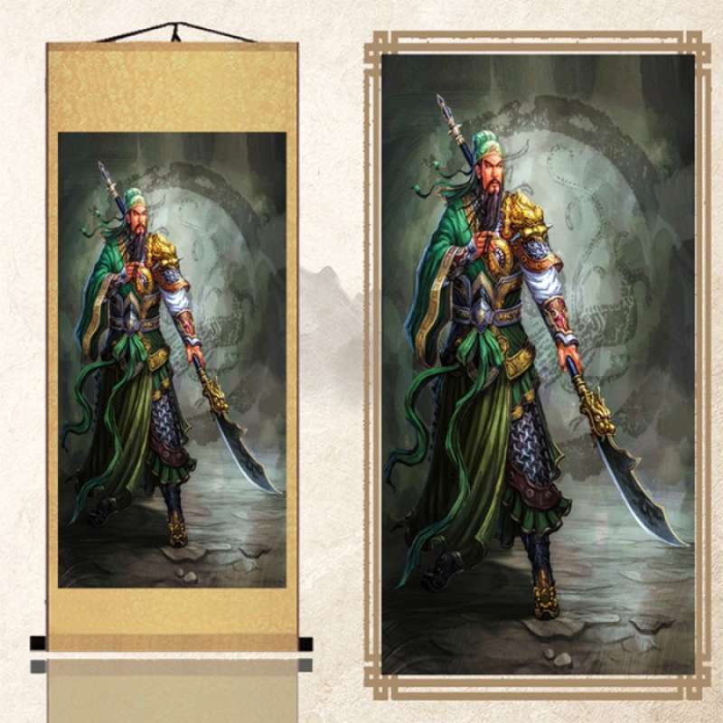 Jual LUKISAN Lukisan Gantung Gulir Gulung dewa kuan kong dewa rezeki ...