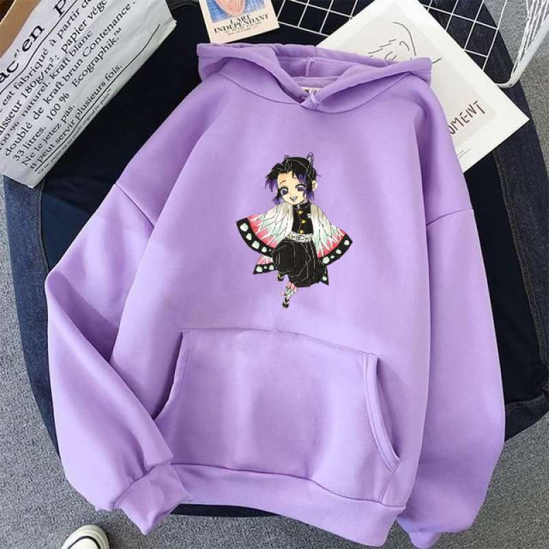 Promo Hoodie Anime Kimetsu No Yaiba Shinobu Cute Demon Slayer Sweater ...