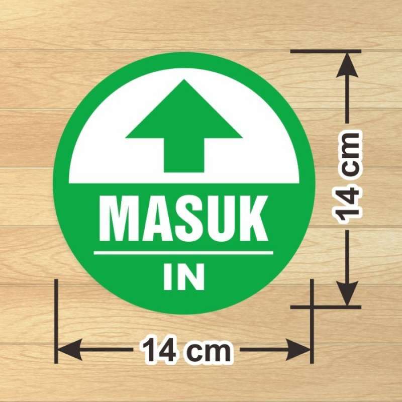 Promo Label Sticker Tanda Masuk Keluar Stiker Bundar Vinyl Sign In Out ...
