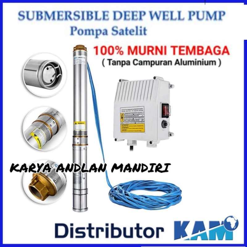 Jual Pompa Air Satelit Sumur Dalam 3 Pompa Submersible plus 60m kabel ...