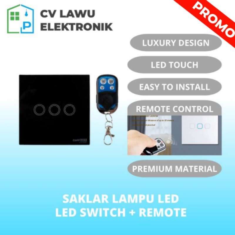 Promo Saklar Lampu Rumah Sentuh Remote Kontrol Touch Screen Switch ...