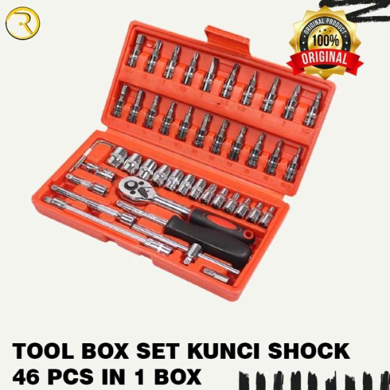 Jual Tool Kit Set Obeng 46 In 1 Set Kunci Shock Alat Bengkel Motor ...