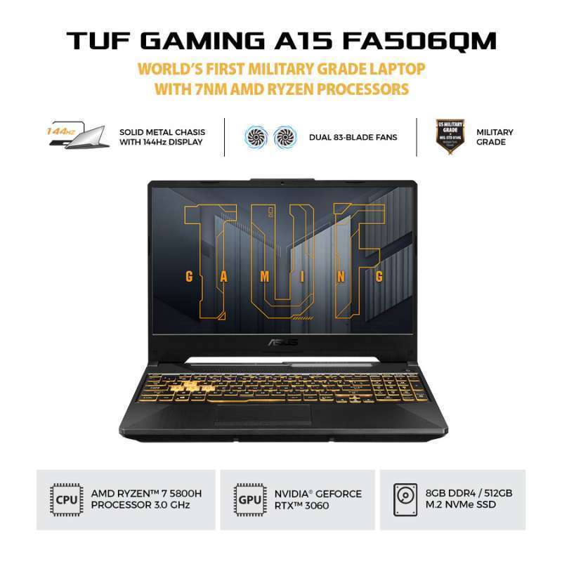 Jual ASUS TUF A15 FA506QM R736B6TO11 - RYZEN 7 5800H 8GB 512SSD RTX3060 ...