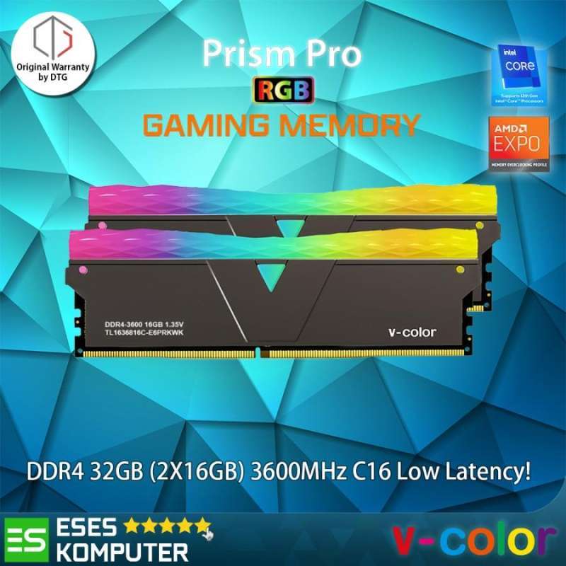 Jual Ram V-color Ddr4 Prism Pro Rgb 32gb (2x16gb) 3600mhz Cl16 Low ...