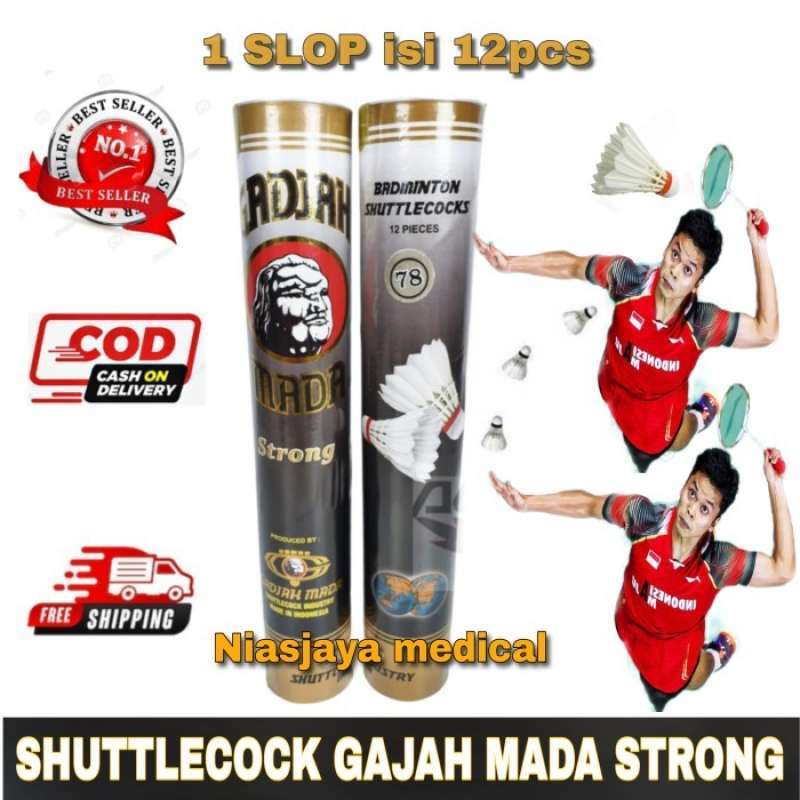 Jual Shuttlecock Gajah Mada Strong/Bulu Tangkis Gajah Mada 100% ...