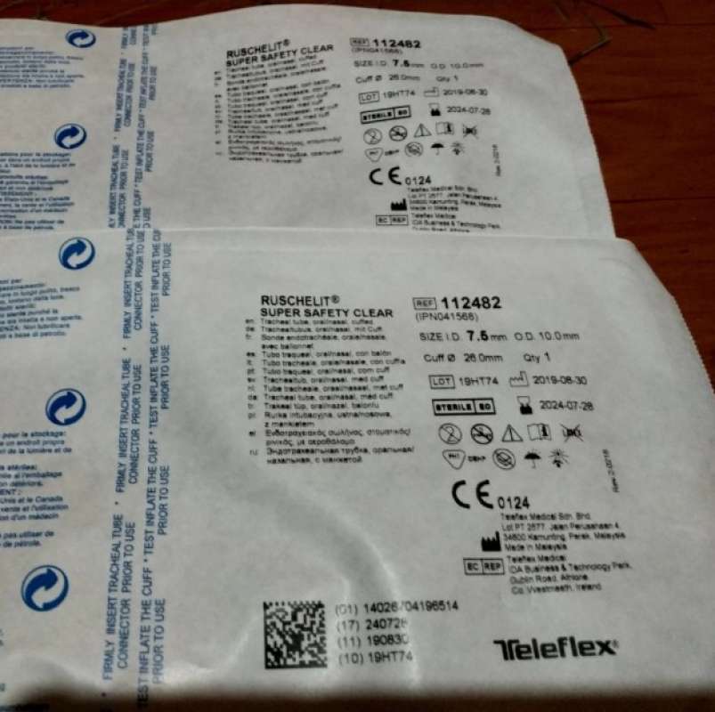 Jual ETT Cuff endotracheal tube with cuff, Rusch super safety clear ...