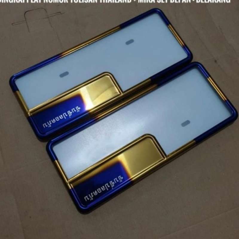 Jual Bingkai Plat Nomor Two Tone Tulisan Thailand Set Plus Mika ...