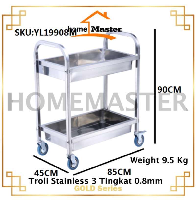 Promo Troli/Trolly/Rak Stainless 2 Tingkat/Level Medium 85X45X90Cm ...