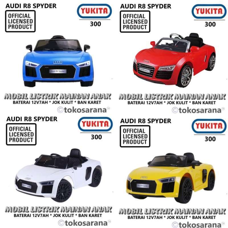 Promo Mobil Listrik Mainan Anak Yukita 300 Audi R8 Spyder Lisensi Resmi ...