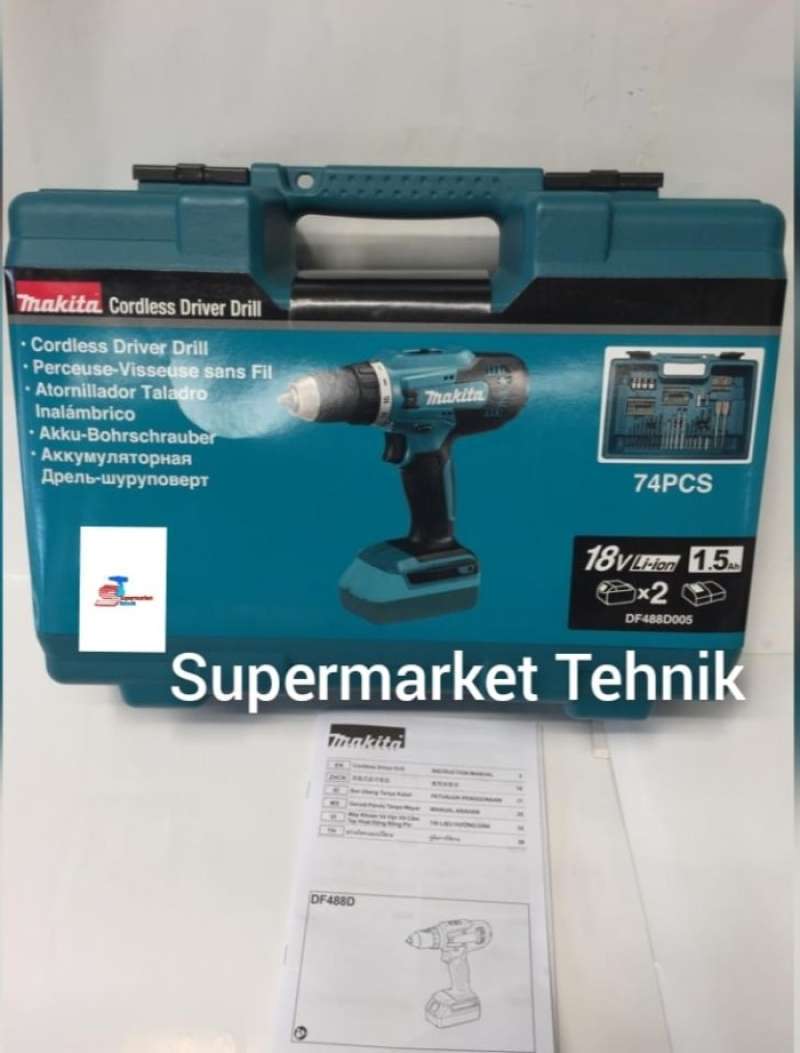Jual Mesin Bor Baterai Makita 18v Df 488 D005 / Cordless Drill ...