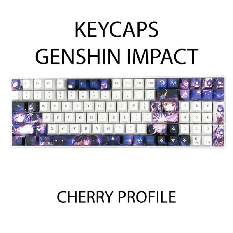 Promo KEYCAPS GENSHIN IMPACT RAIDEN SHOGUN CHERRY PROFILE KEYBOARD ...